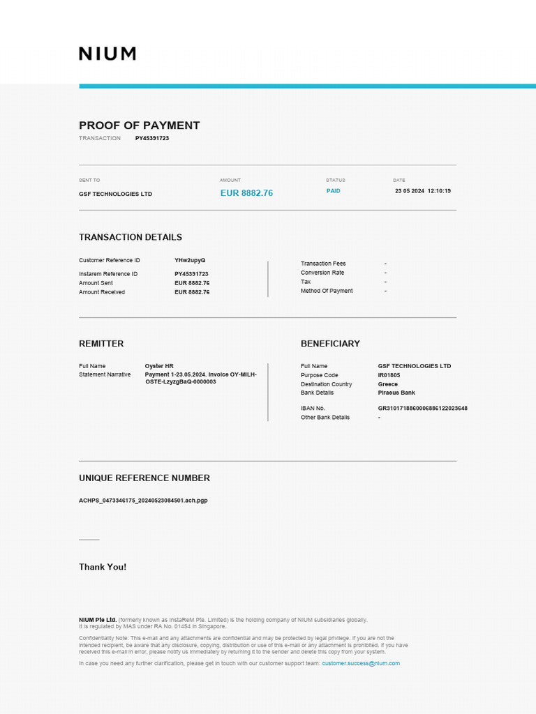 Proof of Payment for GSF Technologies | PDF | Receipt | Business