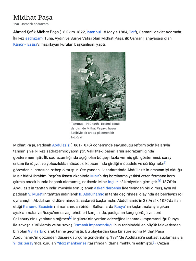 Midhat Paşa - Vikipedi | PDF