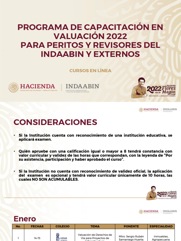 Programa Capacitaci N 2022 | PDF | Valoración (Finanzas) | Contabilidad financiera