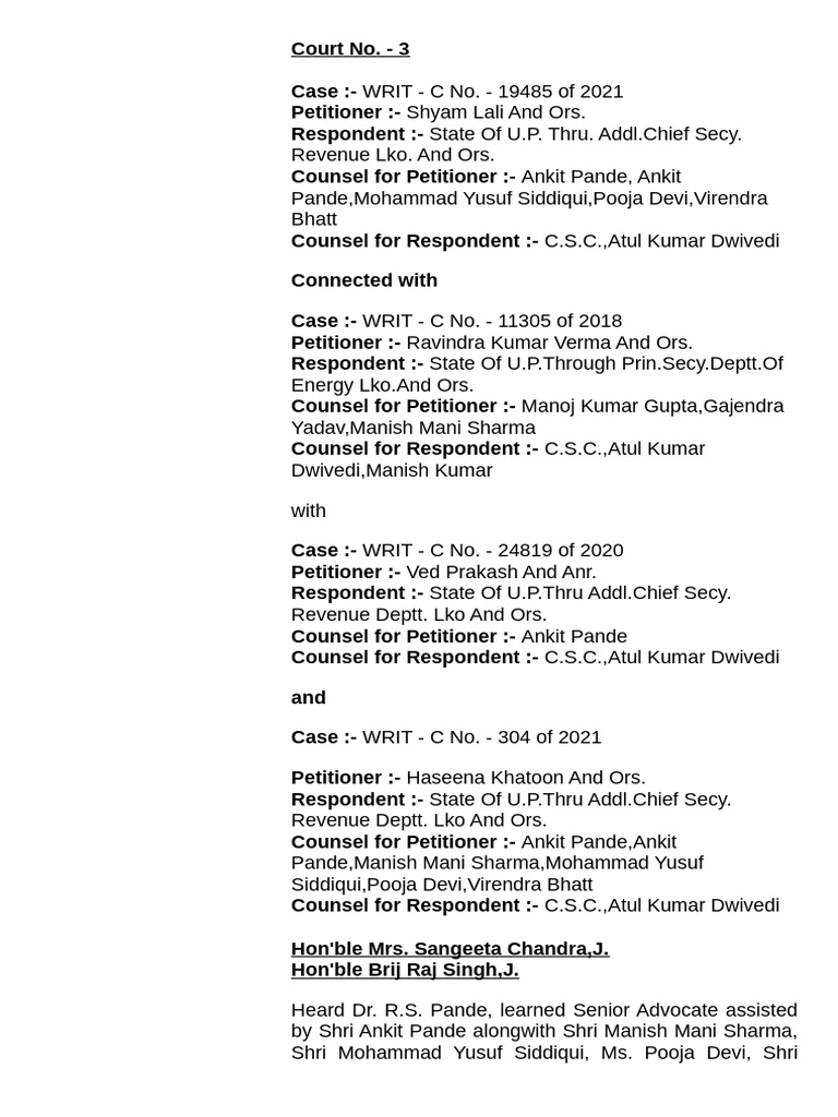 U P Writ Petitions Summary 2021 2024 Pdf