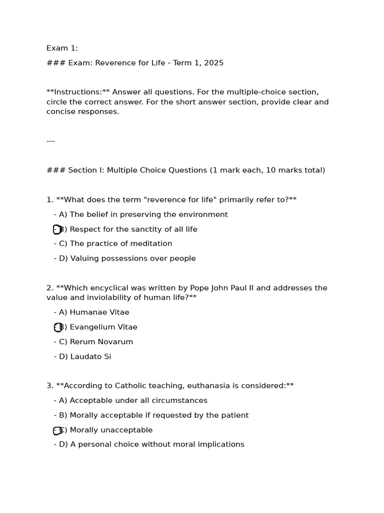 Catholic Views on Life and Euthanasia | PDF | Catholic Church ...