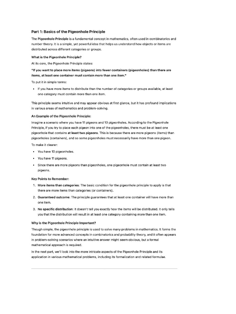 The Pigeonhole Principle | PDF