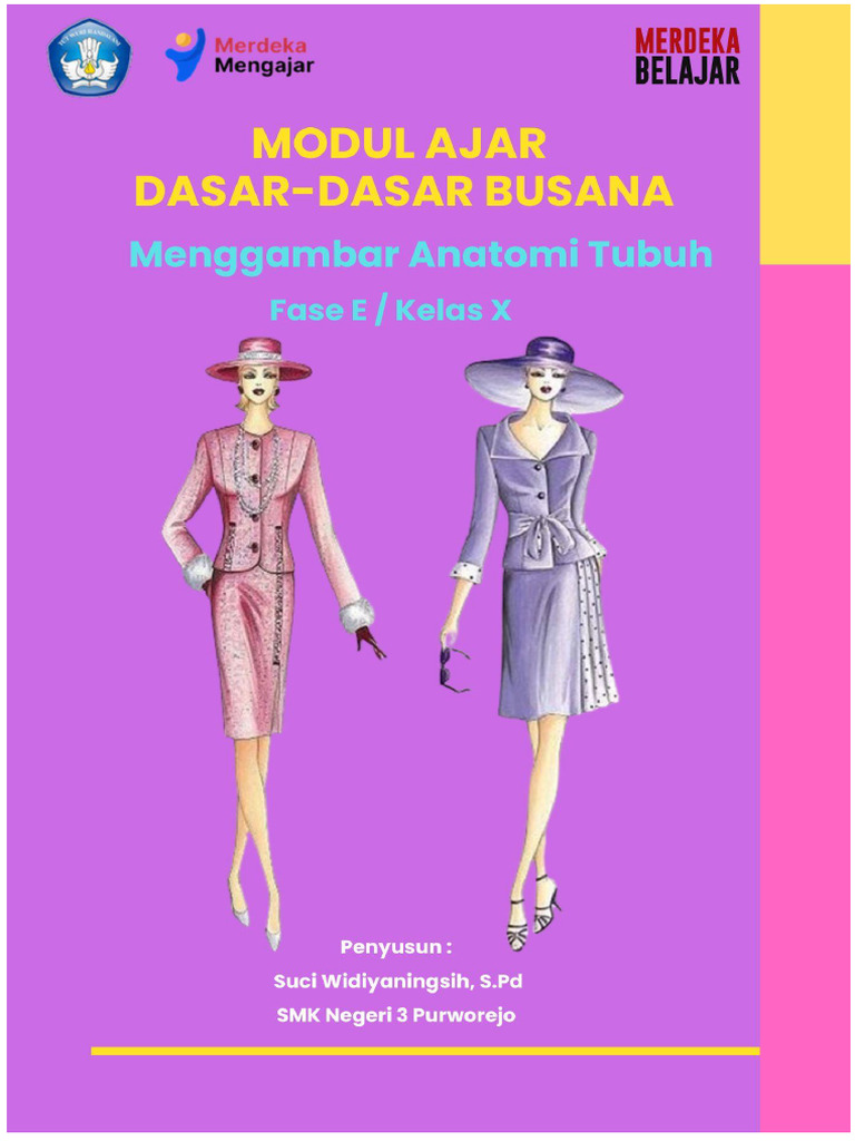 Modul Ajar Dasar-Dasar Busana - Menggambar Anatomi Tubuh - Fase E - dzmxDOpmbn | PDF