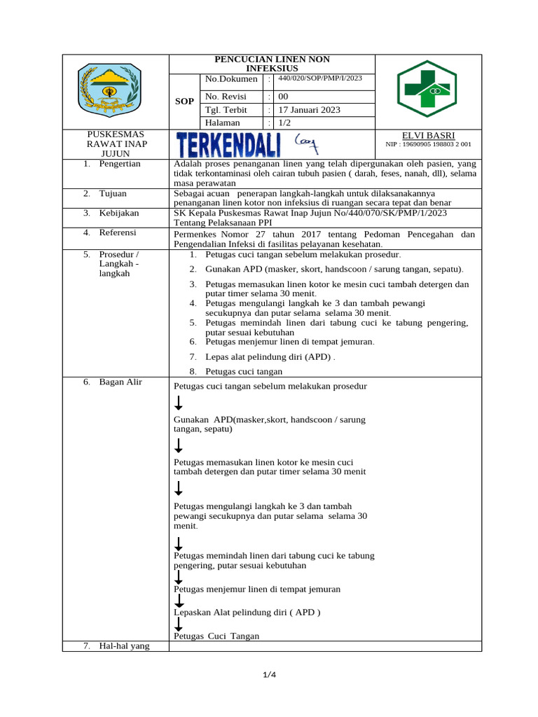 PENCUCIAN LINEN NON INFEKSIUS | PDF