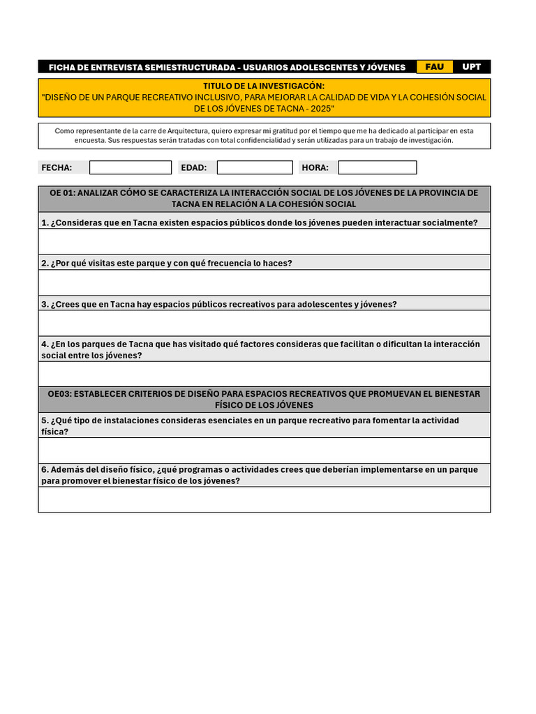 Ficha de Entrevista Semiestructurada | PDF