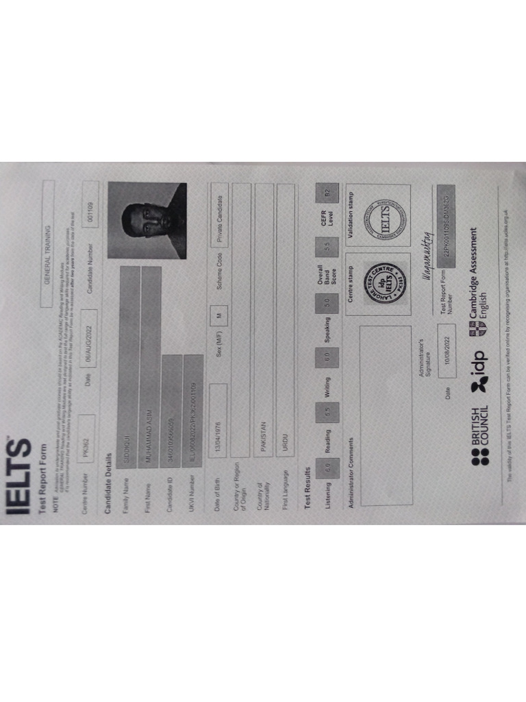 IELTS Result Sample | PDF