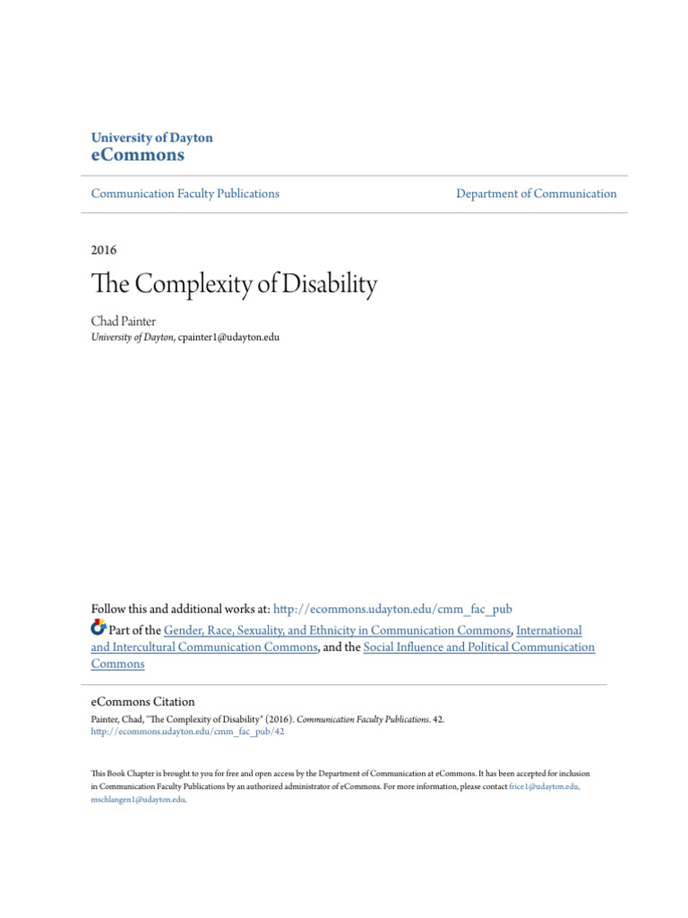 The Complexity of Disability | PDF | Arthritis | Disability