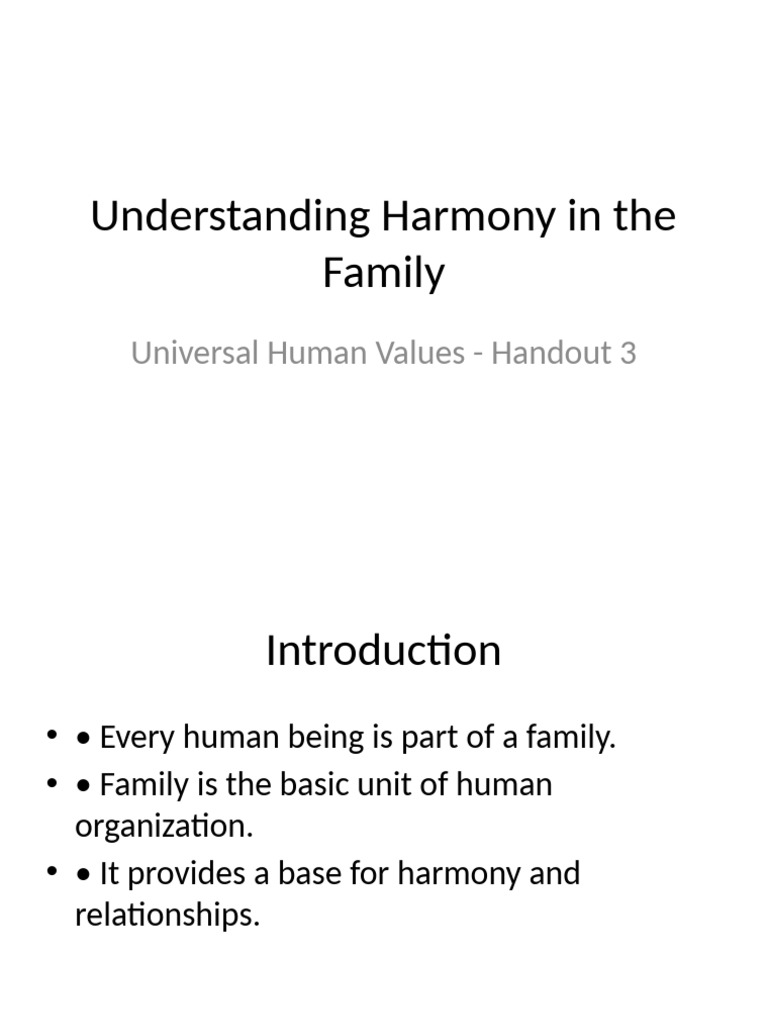 Harmony in Family Presentation | PDF