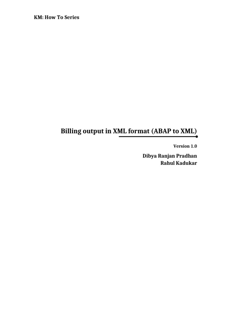 Billing outout in XML format (ABAP to XML) | PDF | Xml | Invoice
