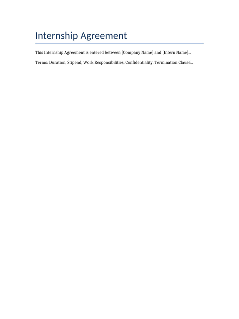Internship Agreement | PDF
