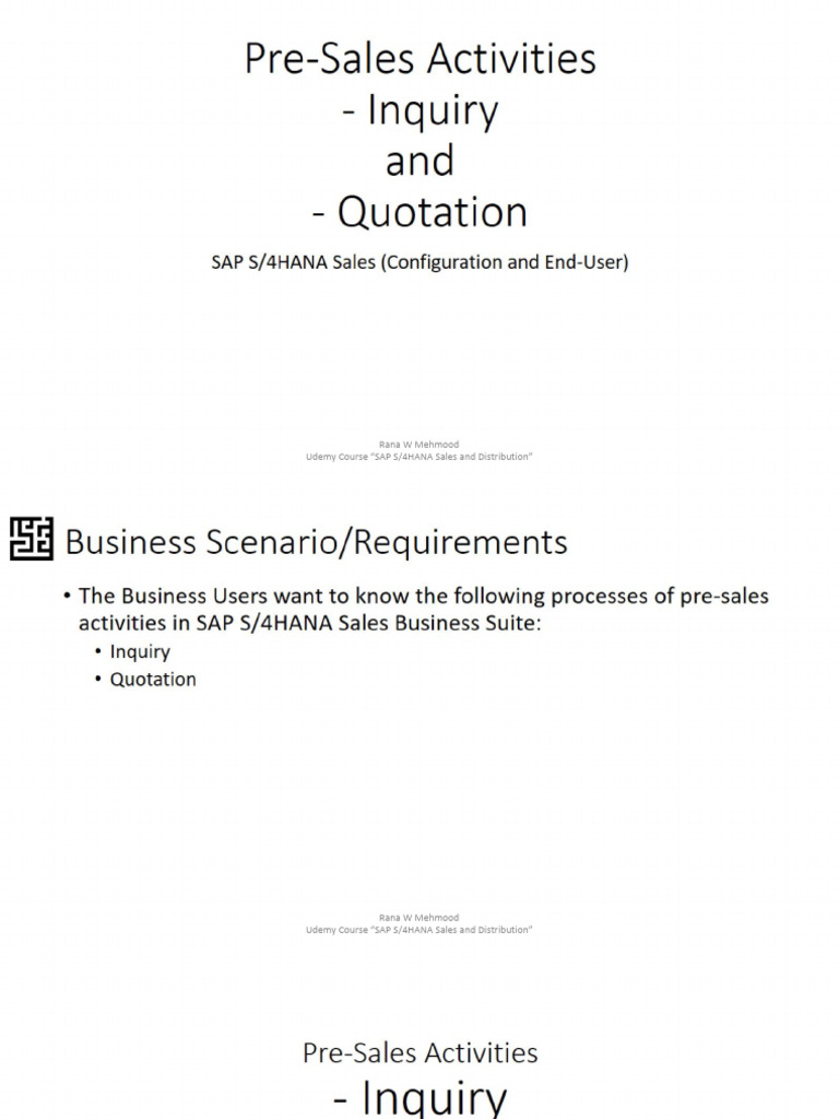 SAP S/4HANA Sales & Distribution Guide | PDF