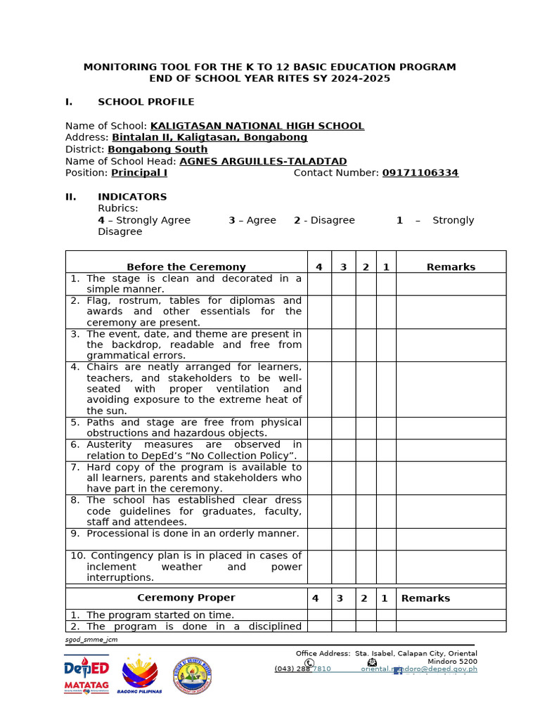 EOSY Rites Monitoring Tool | PDF
