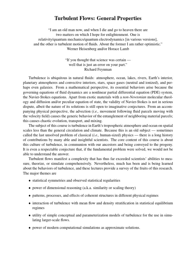 Turbulent Flows | PDF | Turbulence | Fluid Dynamics