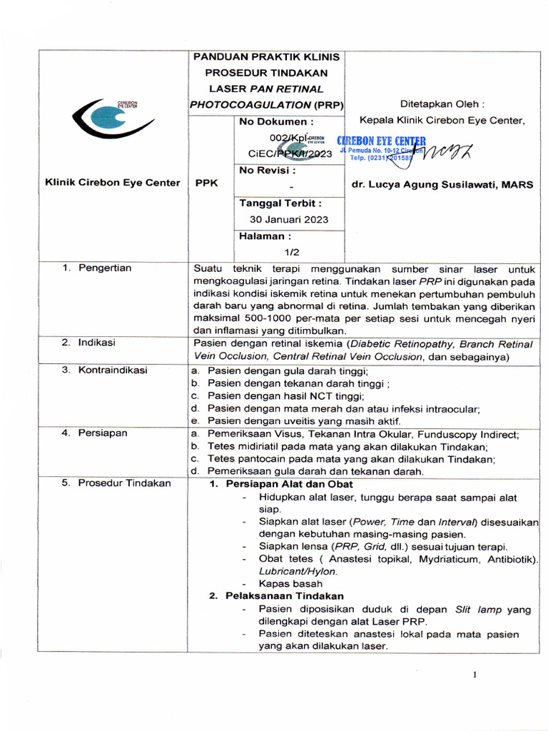 Prosedur Laser PRP untuk Retina | PDF