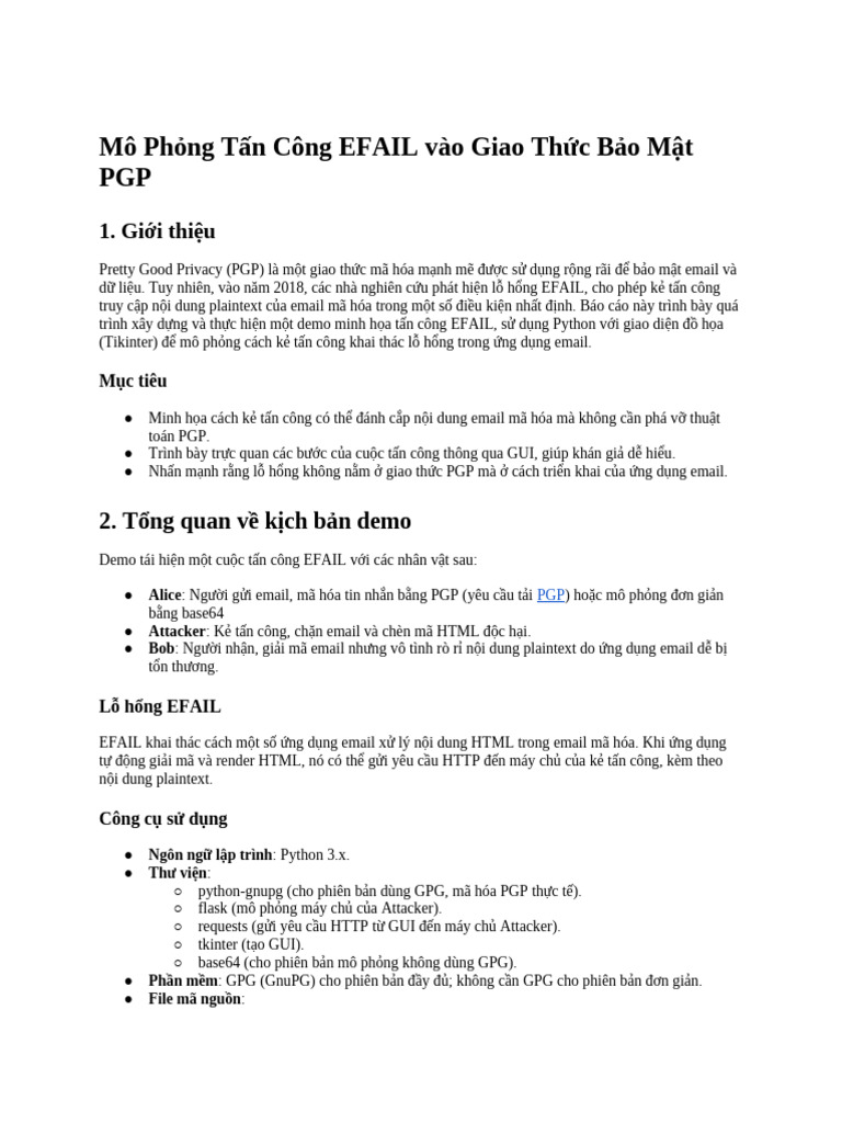 Demo tấn công vào PGP Potocal | PDF
