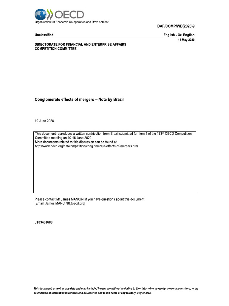 Conglomerate Effects of Mergers | PDF