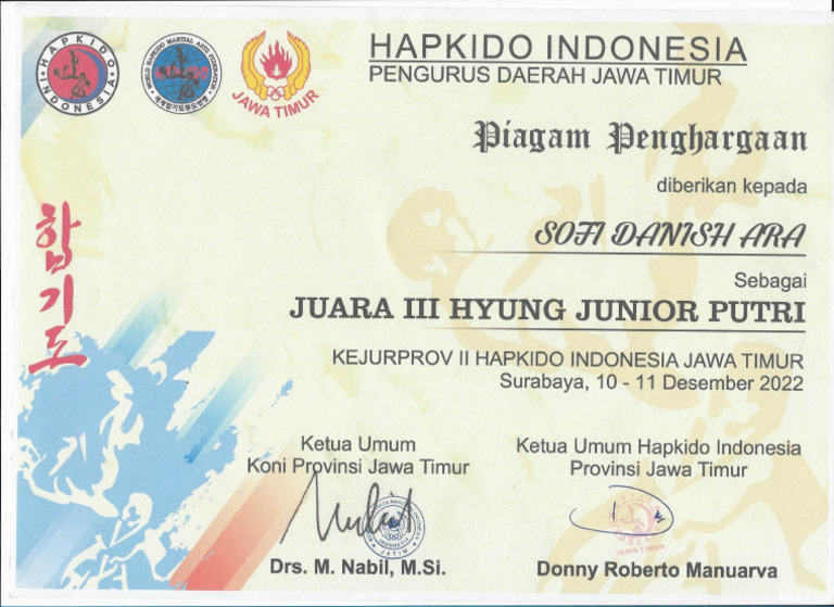 Sertif Hapkido | PDF