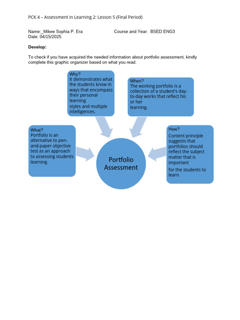 ERA, Mikee Sophia P. - Lesson 5 Develop | PDF