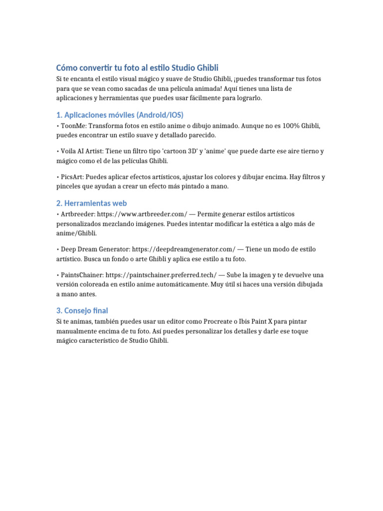 Guia Estilo Ghibli | PDF