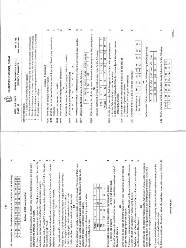 Business and Eco PYQ 22 Output | PDF