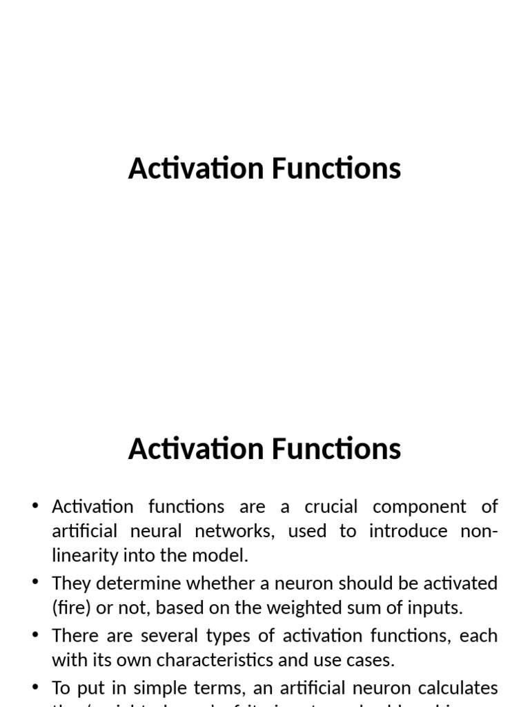 Activation Functions | PDF | Applied Mathematics | Algorithms
