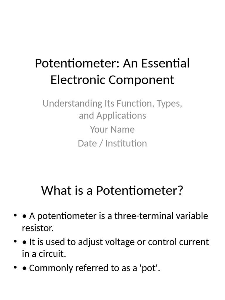 Potentiometer Presentation | PDF