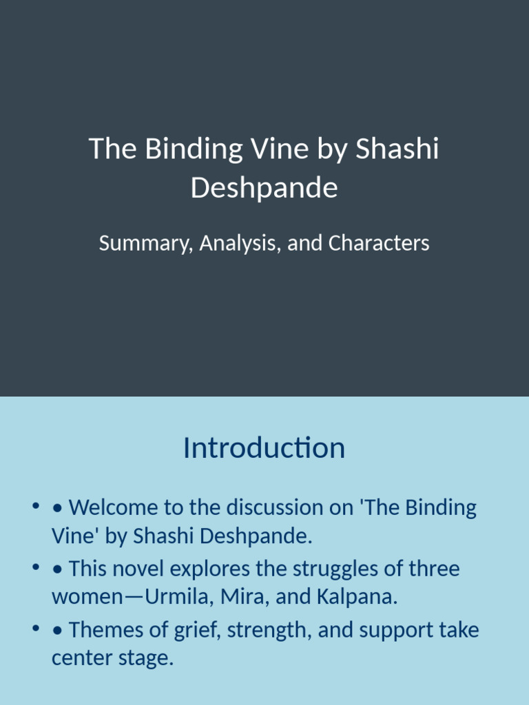 The Binding Vine Colored Presentation | PDF
