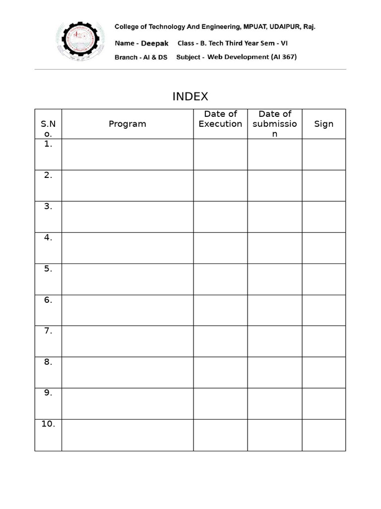 Web Index | PDF