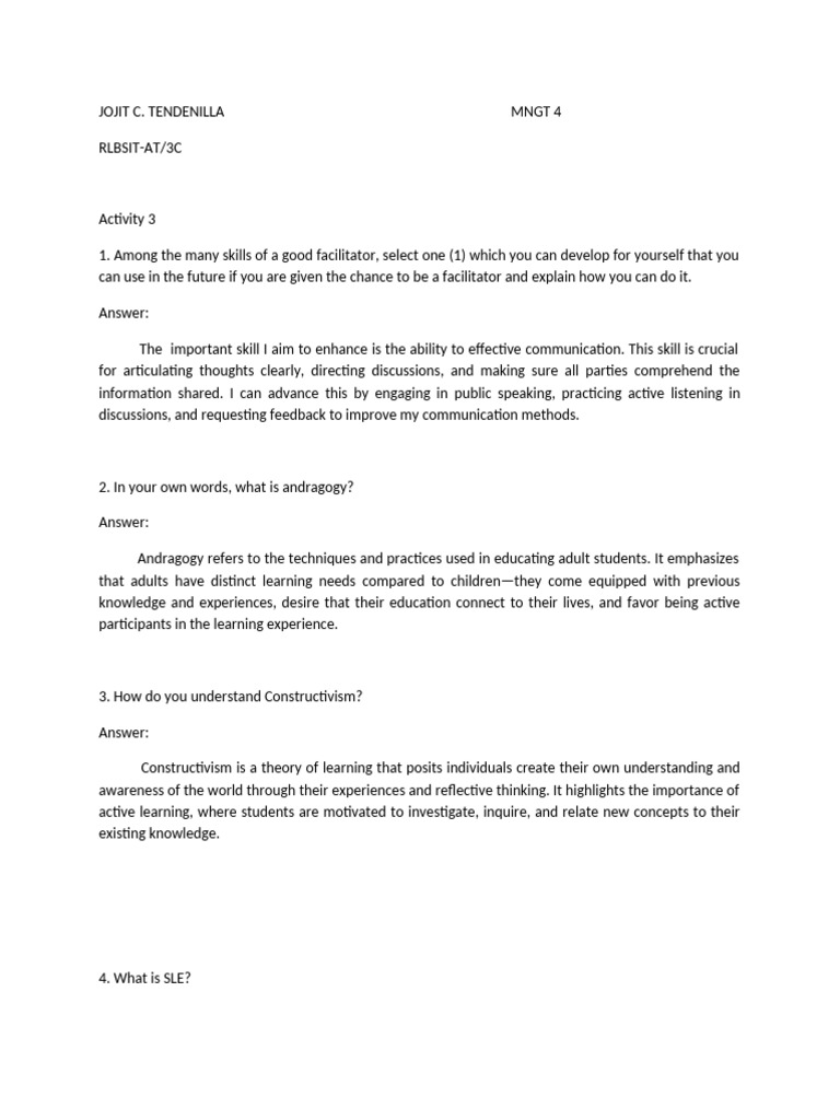 Enhancing Facilitation Skills and Learning Theories | PDF