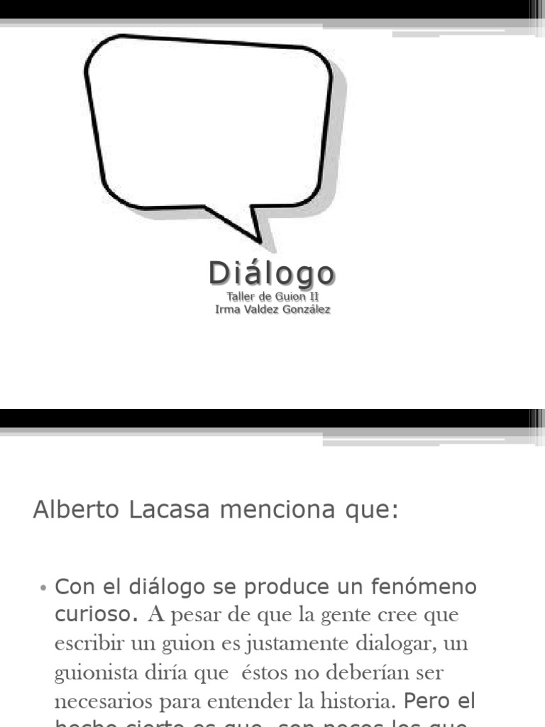 Estructura del Diálogo en Guiones | PDF | Verdad | Guión