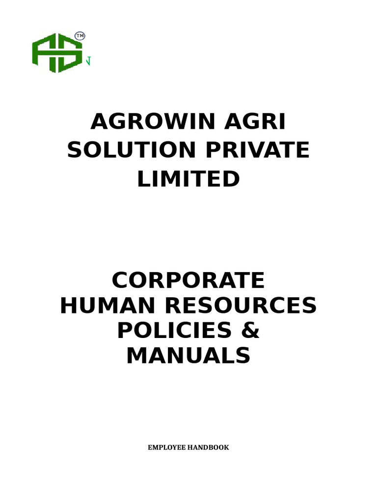 Agrowin Employee Handbook Overview | PDF | Employment | Incentive