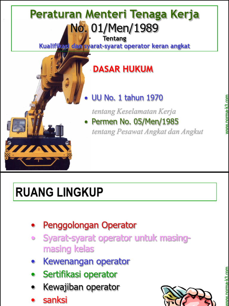 Kualifikasi dan Syarat Operator Keran | PDF