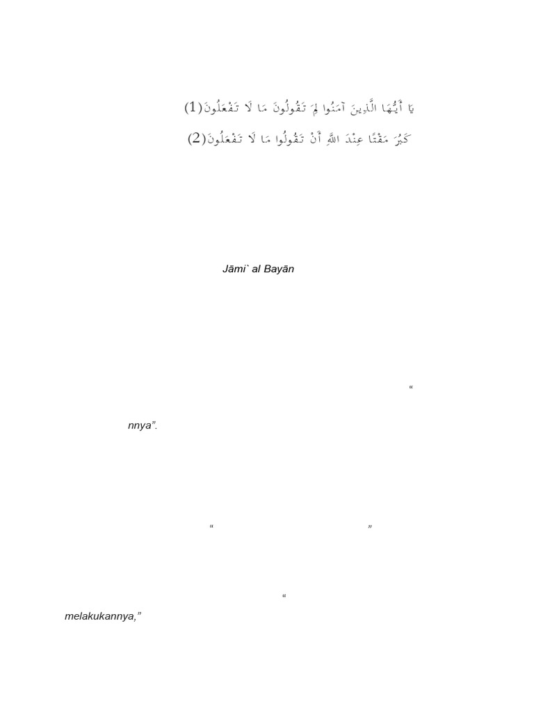 Tafsir Ibn Katsir Surah As-Saff Ayat 2-3 | PDF