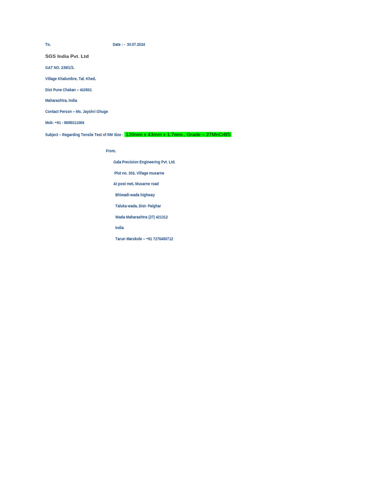 Courier Address | PDF