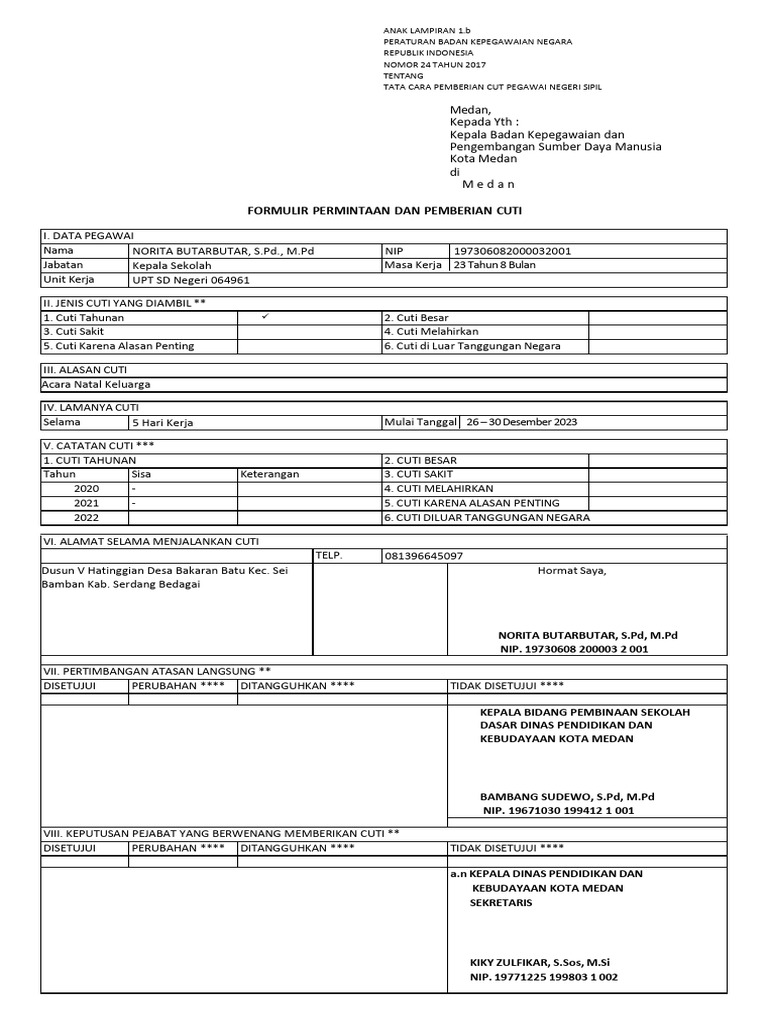 Blanko Cuti PNS | PDF