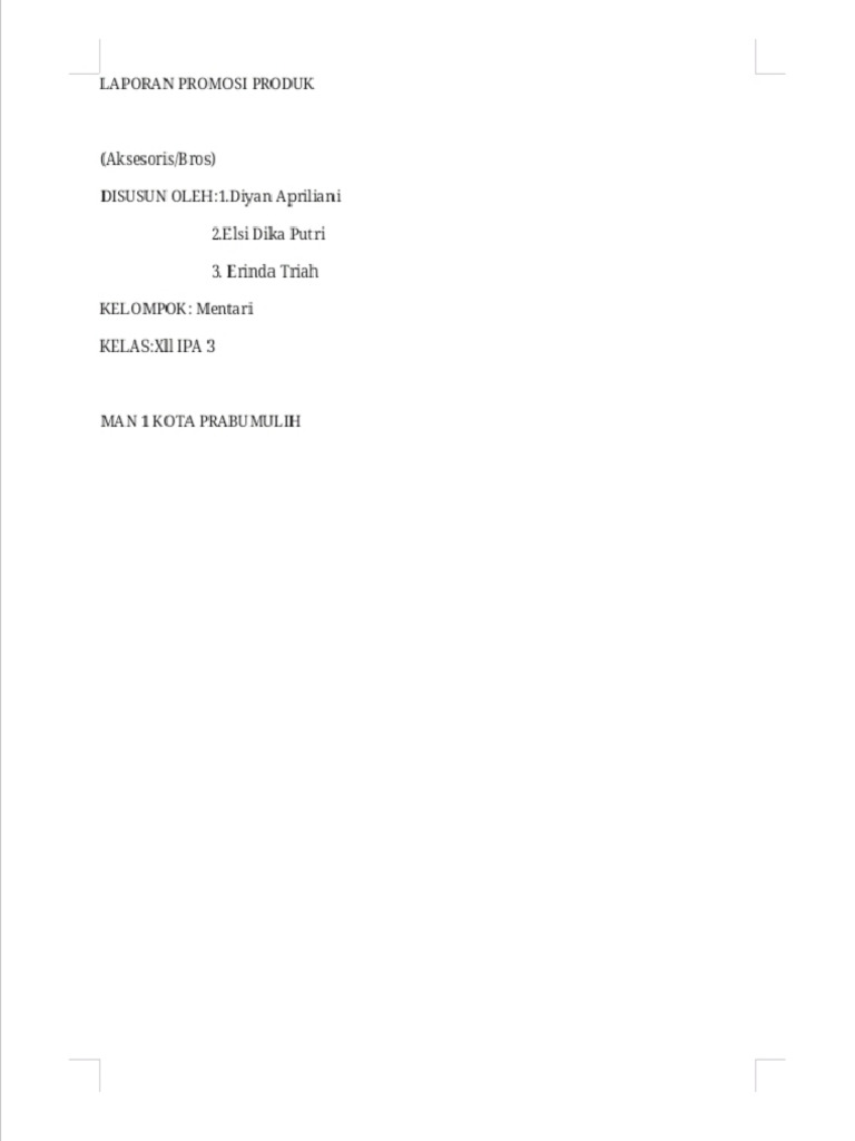 Laporan promosi | PDF