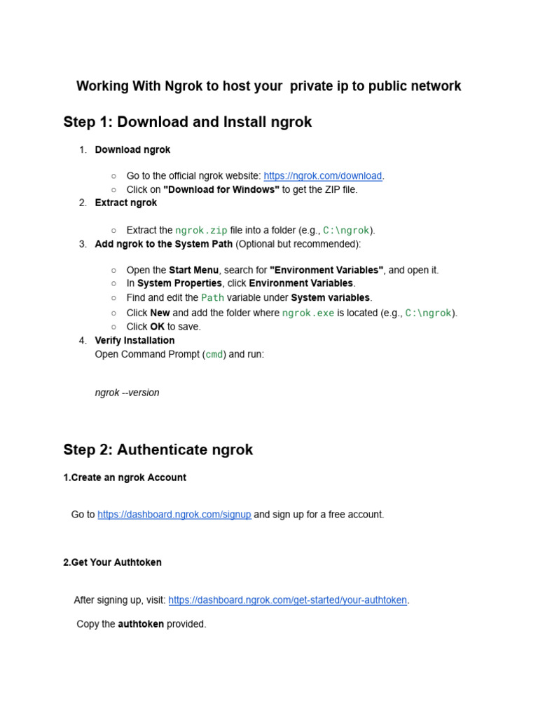Working With Ngrok To Host Your Private Ip To Public Network | PDF | Command Line Interface ...
