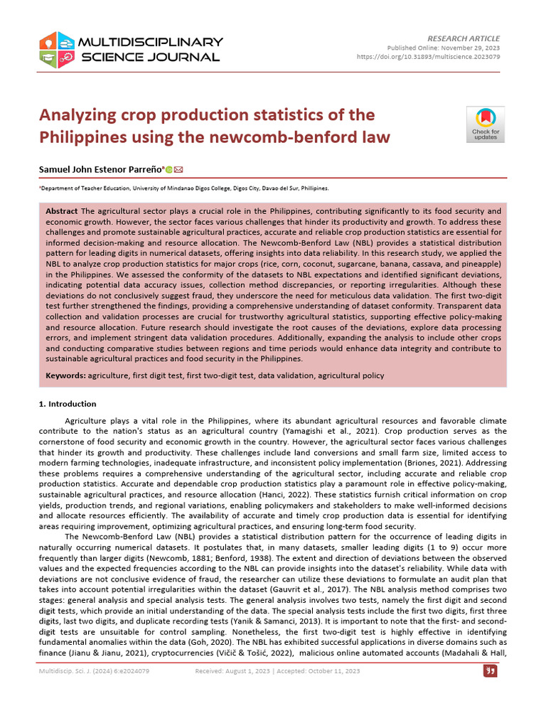 Analyzing Crop Production Statistics of The Philip | PDF | Statistics | Agriculture