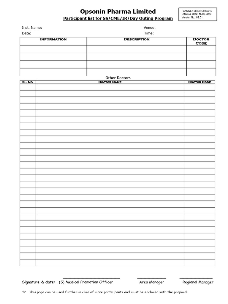 010 - Participant List For MSD Program V 8.1 | PDF