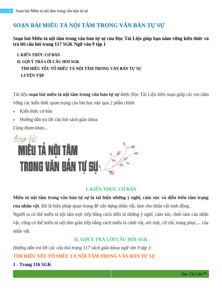 Soan Bai Mieu Ta Noi Tam Trong Van Ban Tu Su | PDF