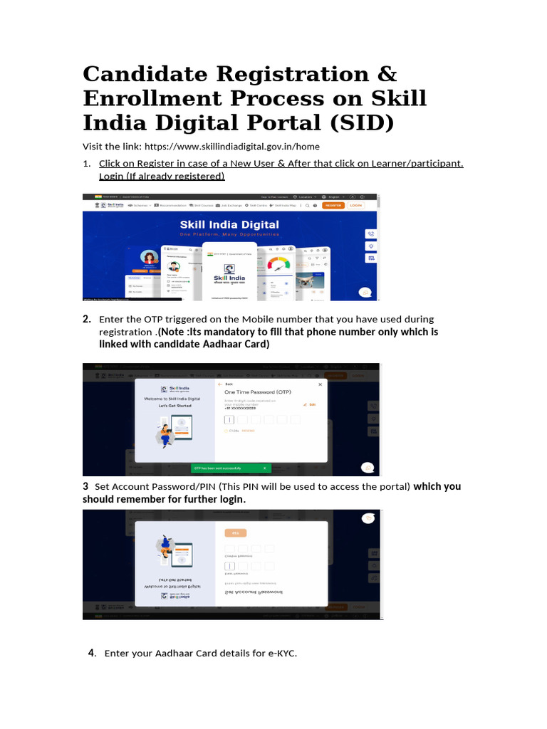 Steps For NSDC Registeration | PDF