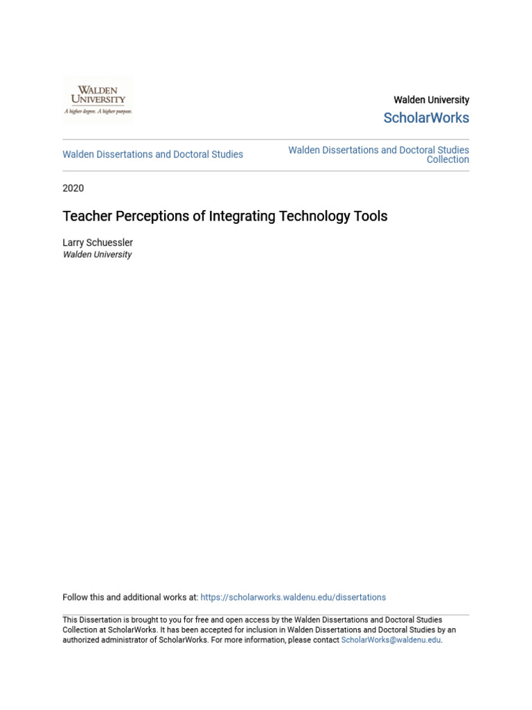Teacher Perceptions of Integrating Technology Tools | PDF | Teachers | Educational Technology
