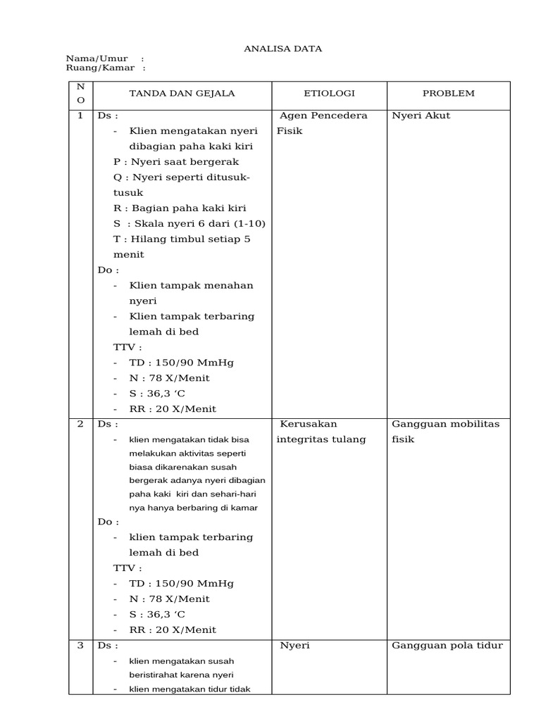 Format Analisa Data | PDF