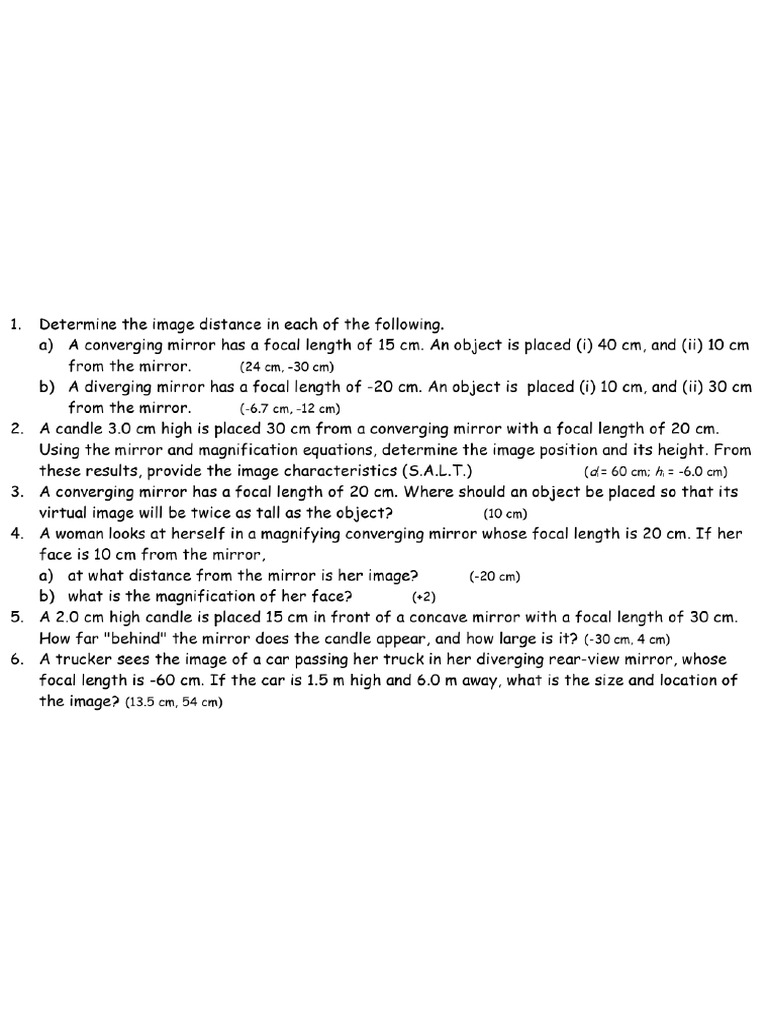 G8 Mirror Formula and Magnification | PDF