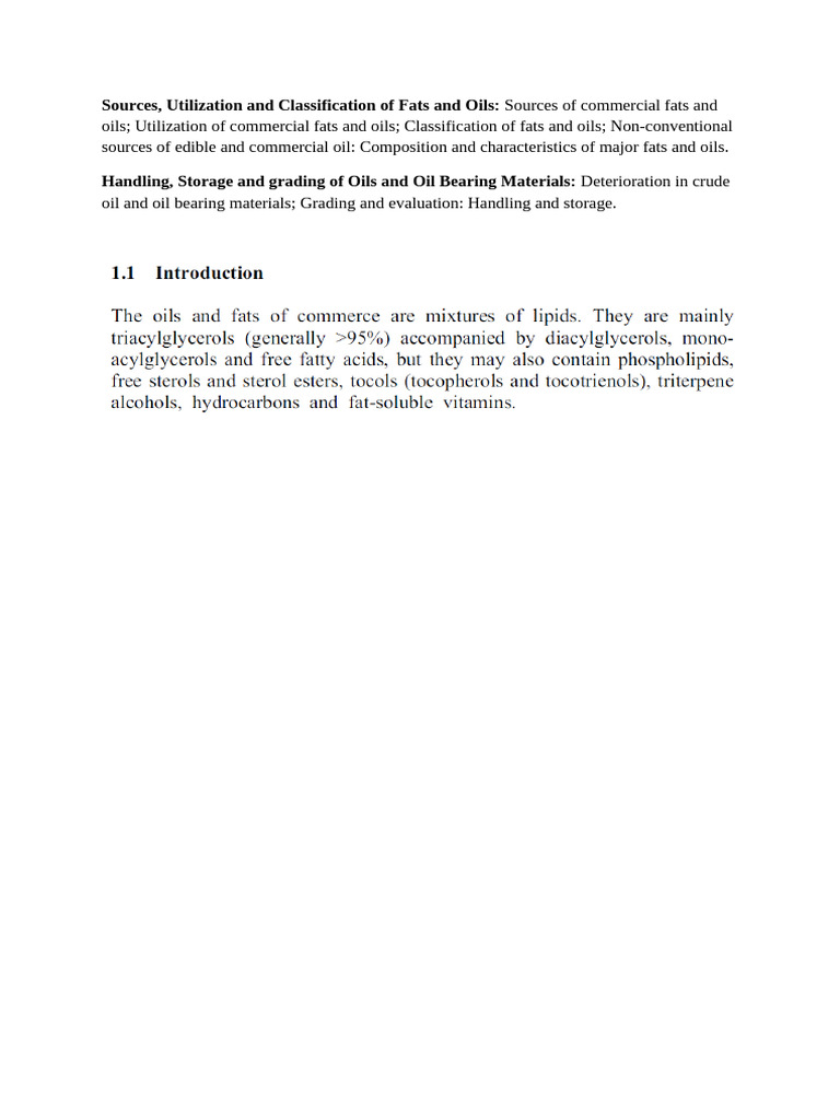 Fats and Oil - Unit - 3 | PDF