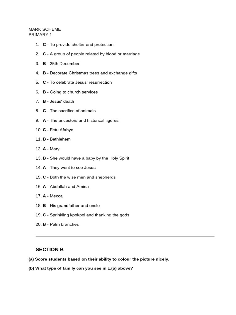 Rme - Mark Scheme - T2 - B1-B9 | PDF | Prayer | Religious Music