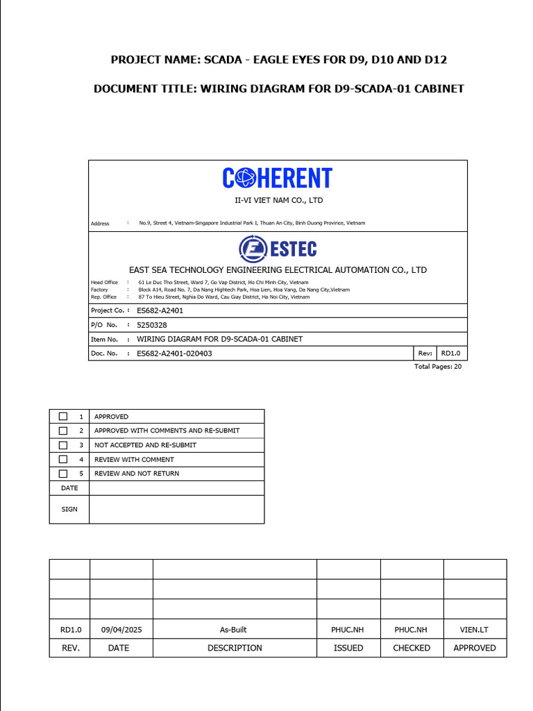 ES682-A2401-020401-Wiring Diagram For D9-SCADA-01 Cabinet-RD1 | PDF ...