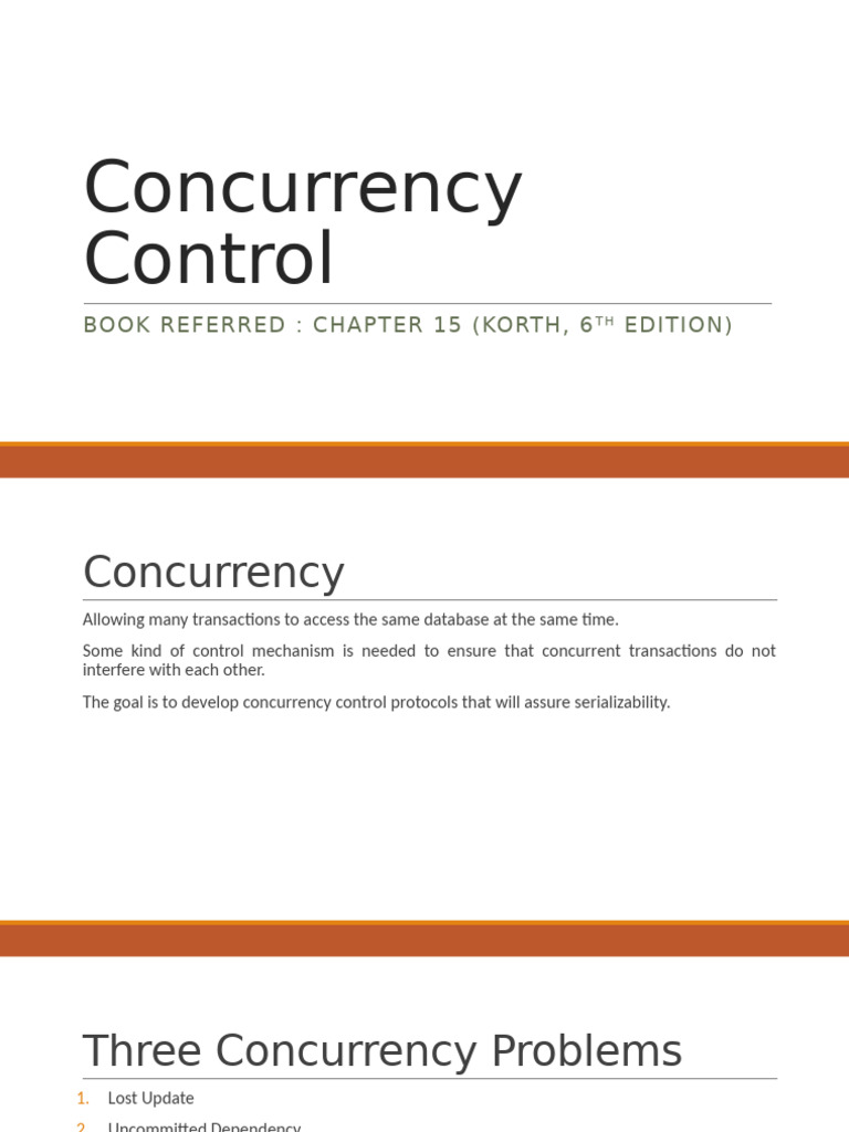 Chapter 15 - Concurrency | PDF | Concurrency (Computer Science) | Databases Chapter 15 - Concurrency | PDF | Concurrency (Computer Science) | Databases