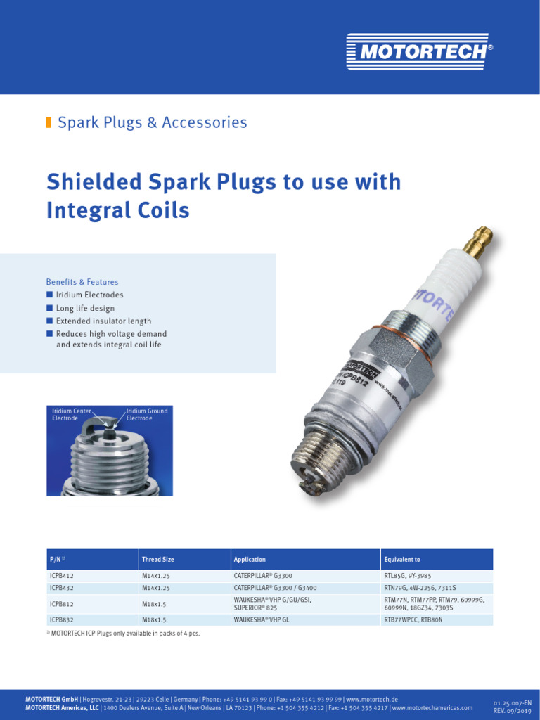 MOTORTECH SalesFlyer Integral Coil Spark Plugs 01.25.007 EN 2019 09 | PDF