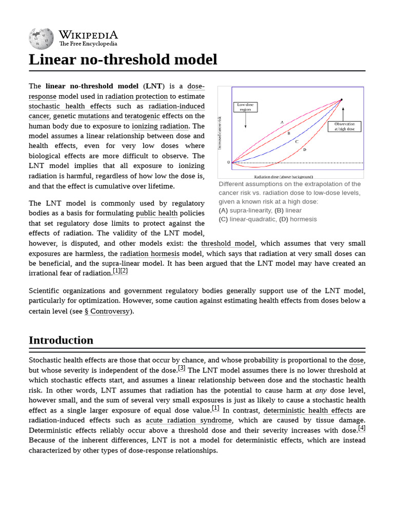 Linear_no-threshold_model | PDF | Safety | Nuclear Physics